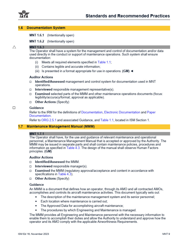 IOSA Standards Manual (ISM) Edition 16 - 3 | PDF | Audit | Risk