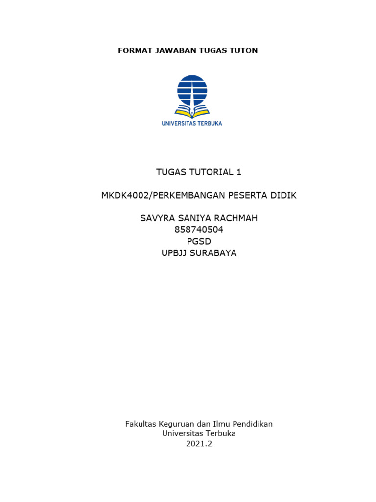 TT 1 PPD | PDF | Pengembangan Diri