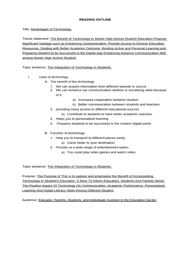 Reading Outline RW | PDF | Communication | Teachers