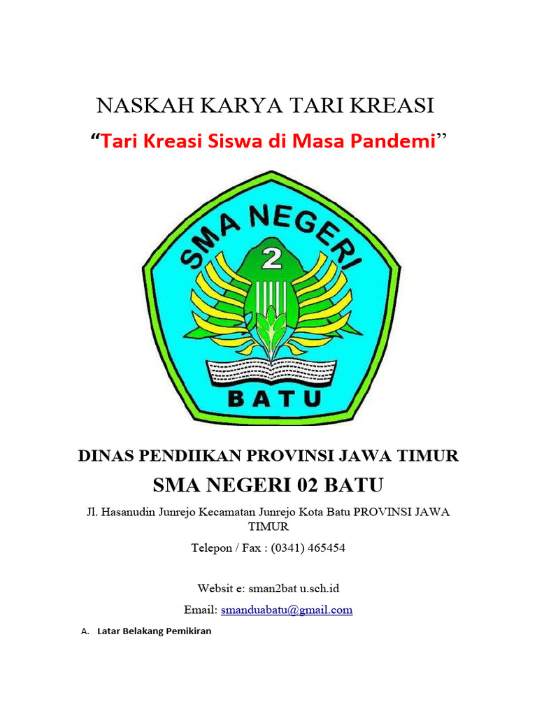 Laporan Naskah Karya Tari Kreasi Kelas B YANG BNR2 | PDF
