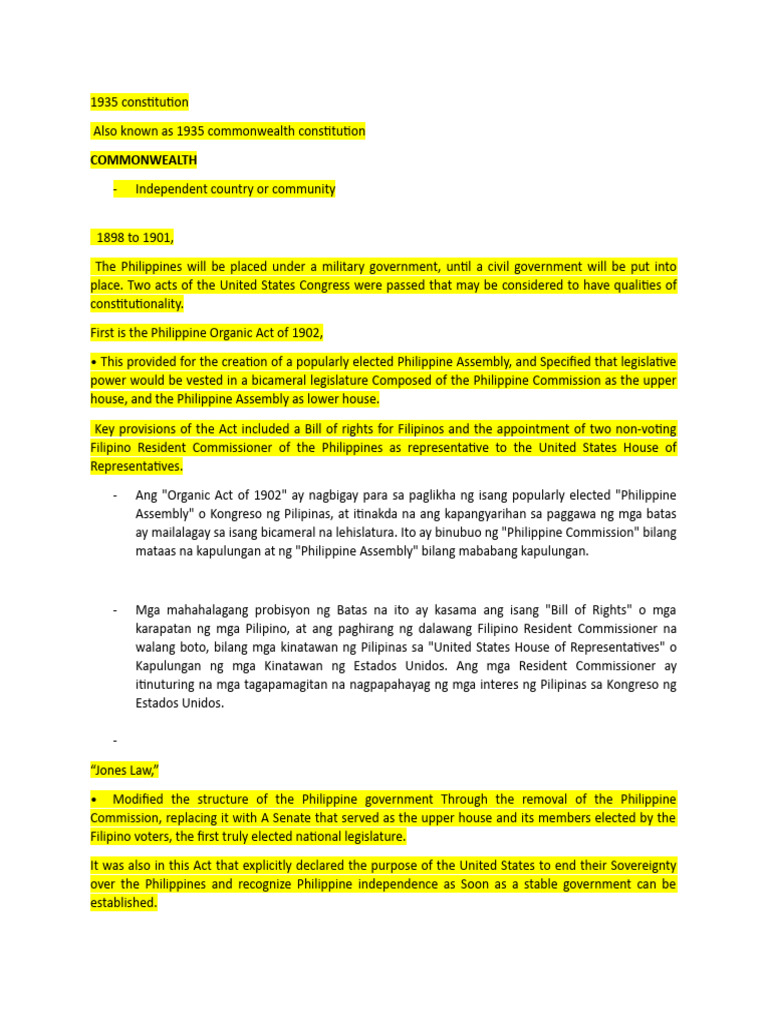 1935 Constitution 1 | PDF