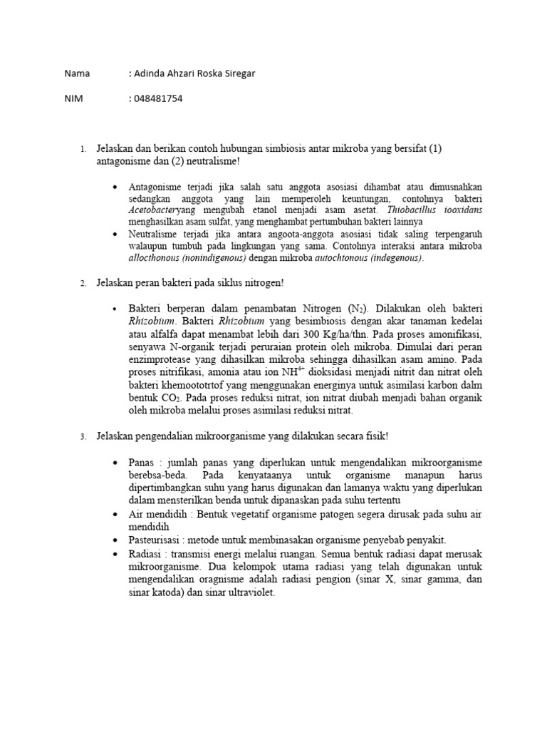 Tugas 3 Mikrobiologi Adinda | PDF