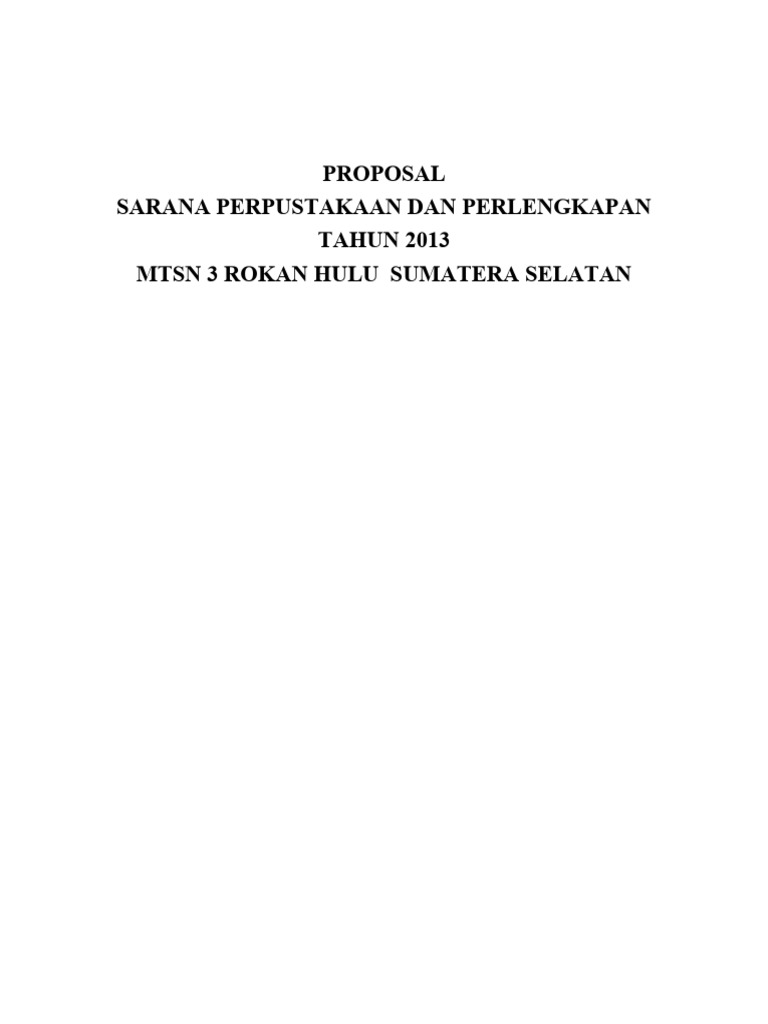 CONTOH_PROPOSAL_SARANA_PRASARANA_PROPOSA | PDF