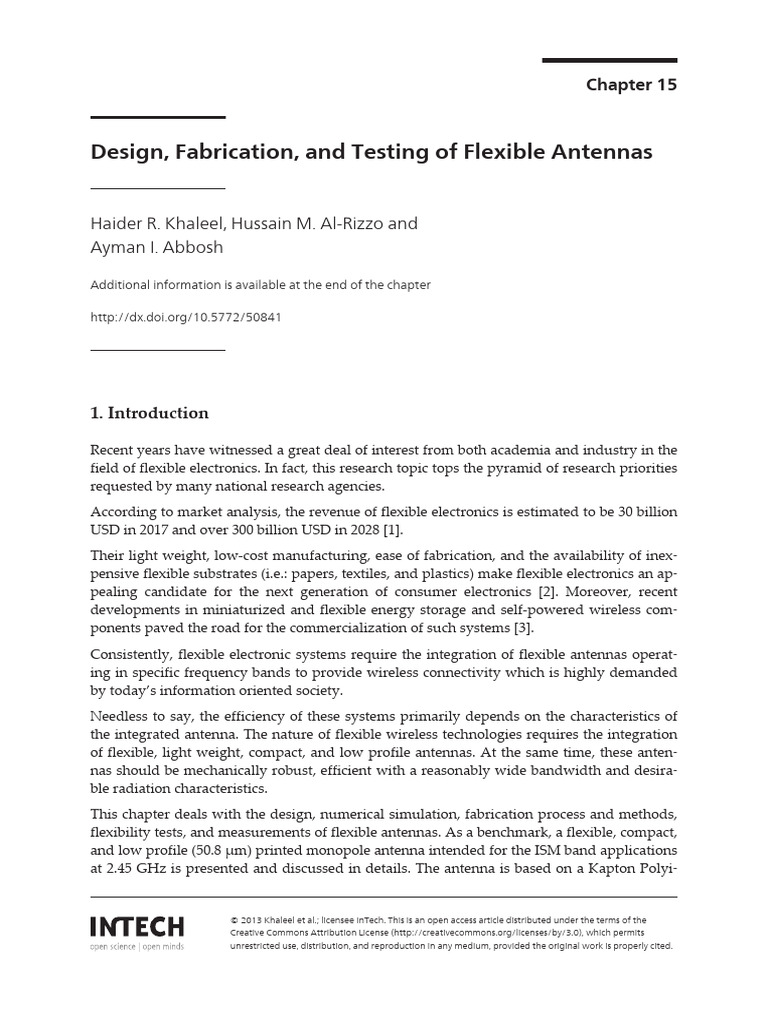 5 - Design, Fabrication, and Testing of Flexible Antennas | PDF ...