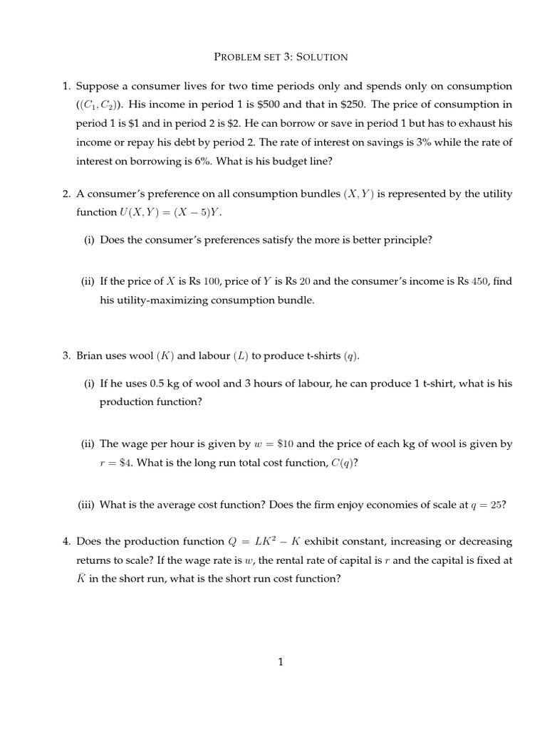 Problem Set 3 | PDF | Trade | Economies