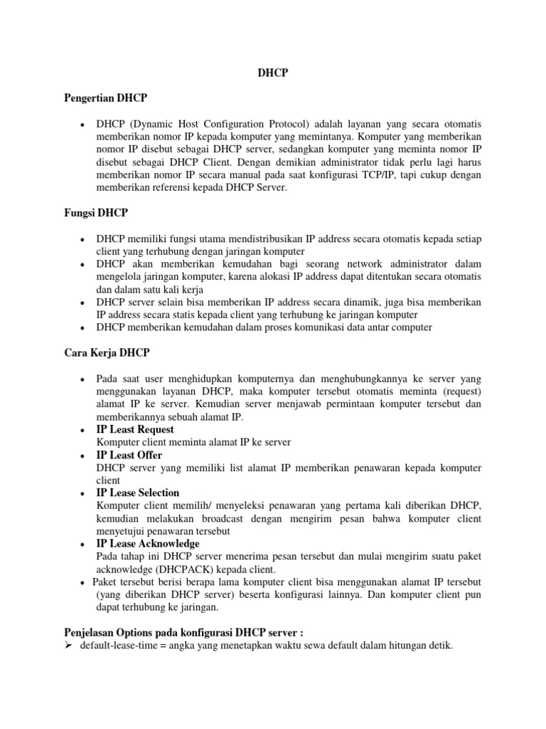 DHCP | PDF