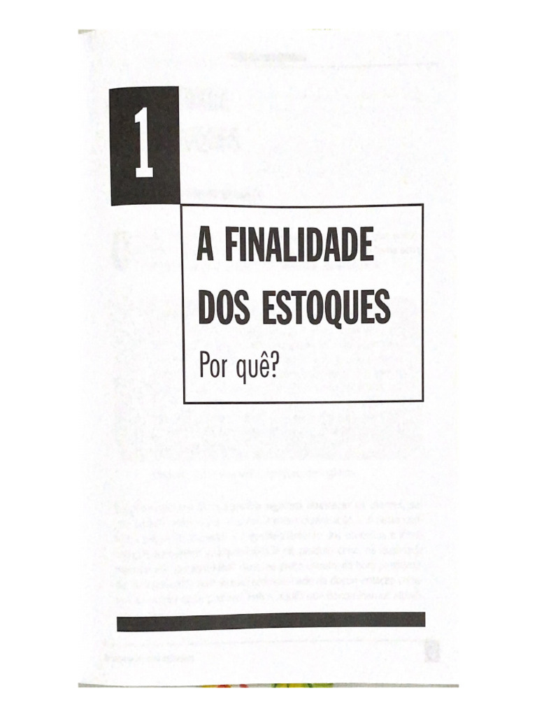 Cap 1. A Finalidade Dos Estoques | PDF