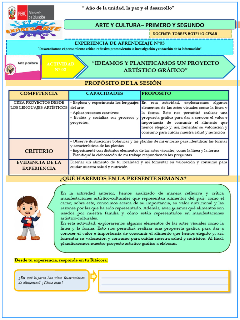 Experiencia de Aprendizaje 02 | PDF | Dibujo | Aprendizaje