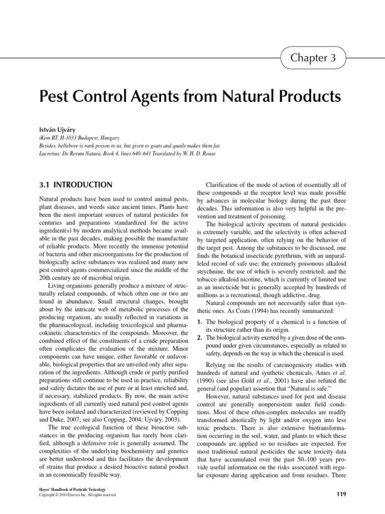 Pest Control Agents From Natural Products: 3.1 Introduction | PDF ...
