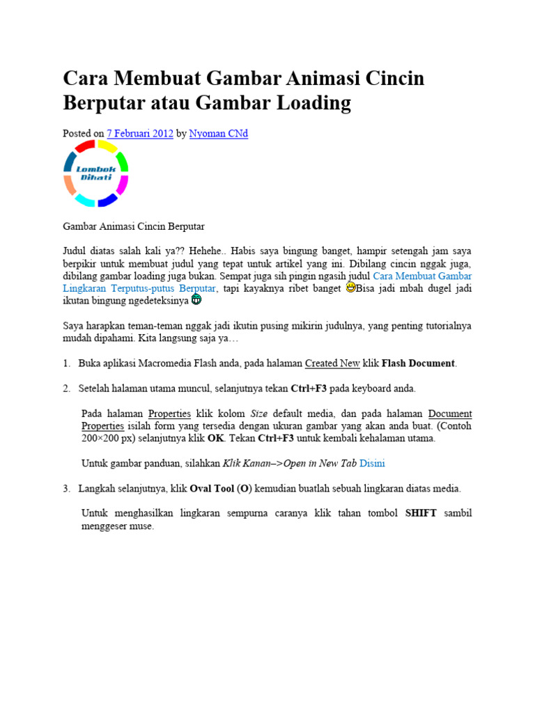 Cara Membuat Gambar Animasi Cincin Berputar Atau Gambar | PDF