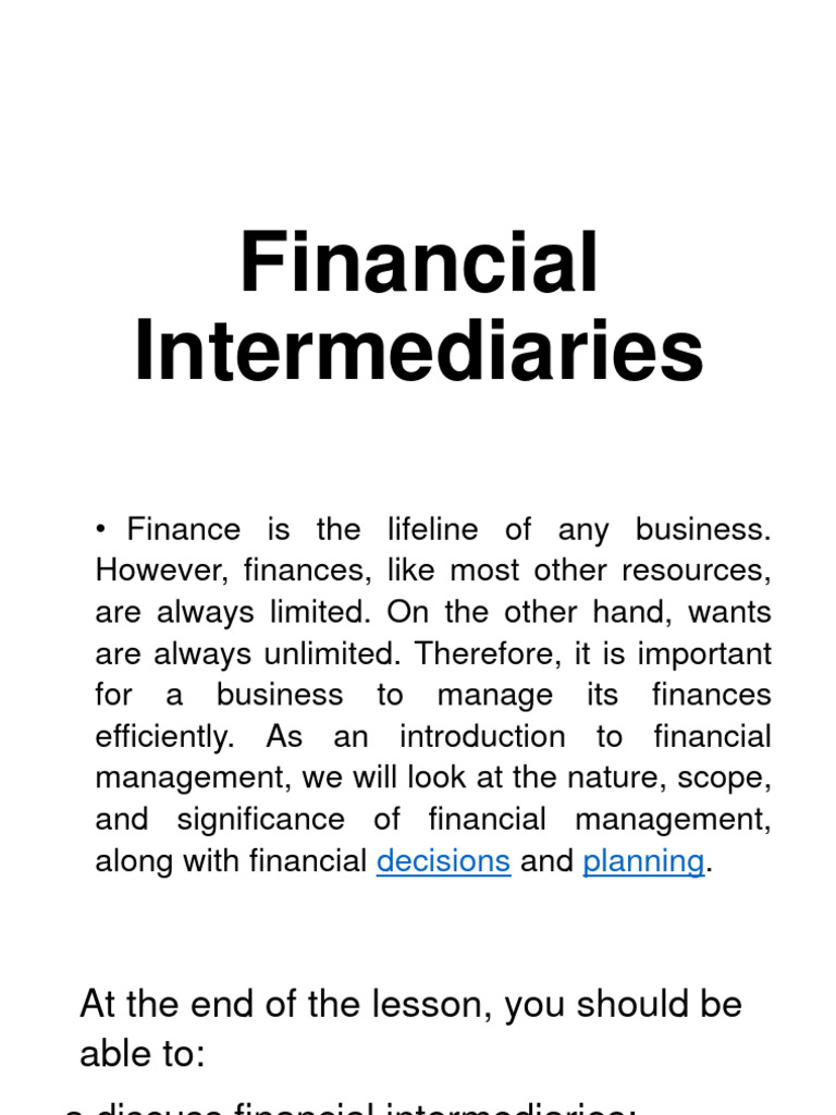 Financial Intermediaries | PDF | Investment Fund | Savings And Loan ...