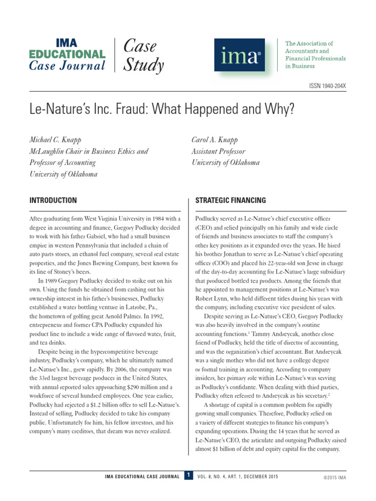 CASE - Le-Nature | PDF | High Yield Debt | Bankruptcy