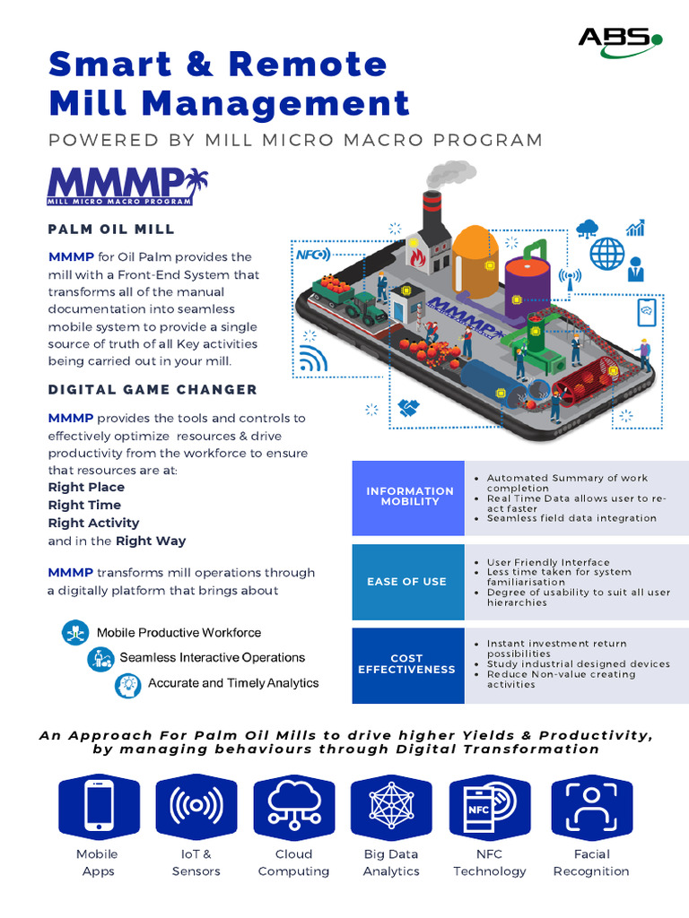 MMMP Palm Oil Mill Brochure | PDF | Usability | Internet Of Things