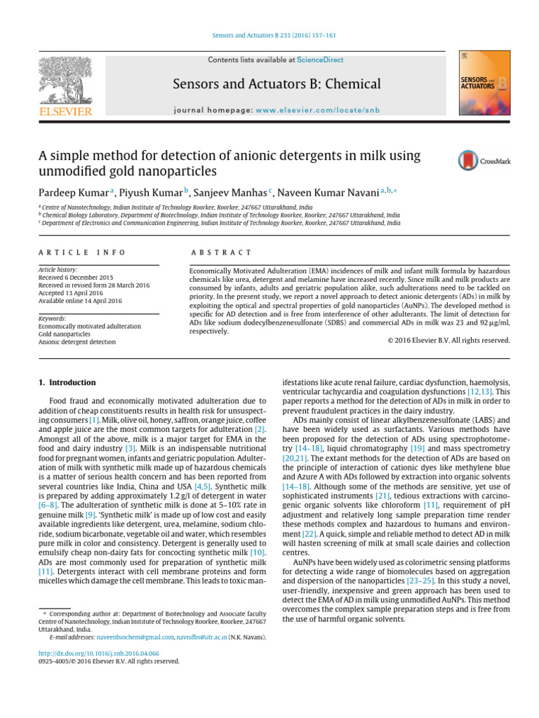 Detecting Anionic Detergents in Milk | PDF | Ion | Sodium Chloride