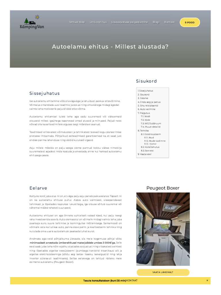 Autoelamu Ehitus, Millest Alustada? | PDF