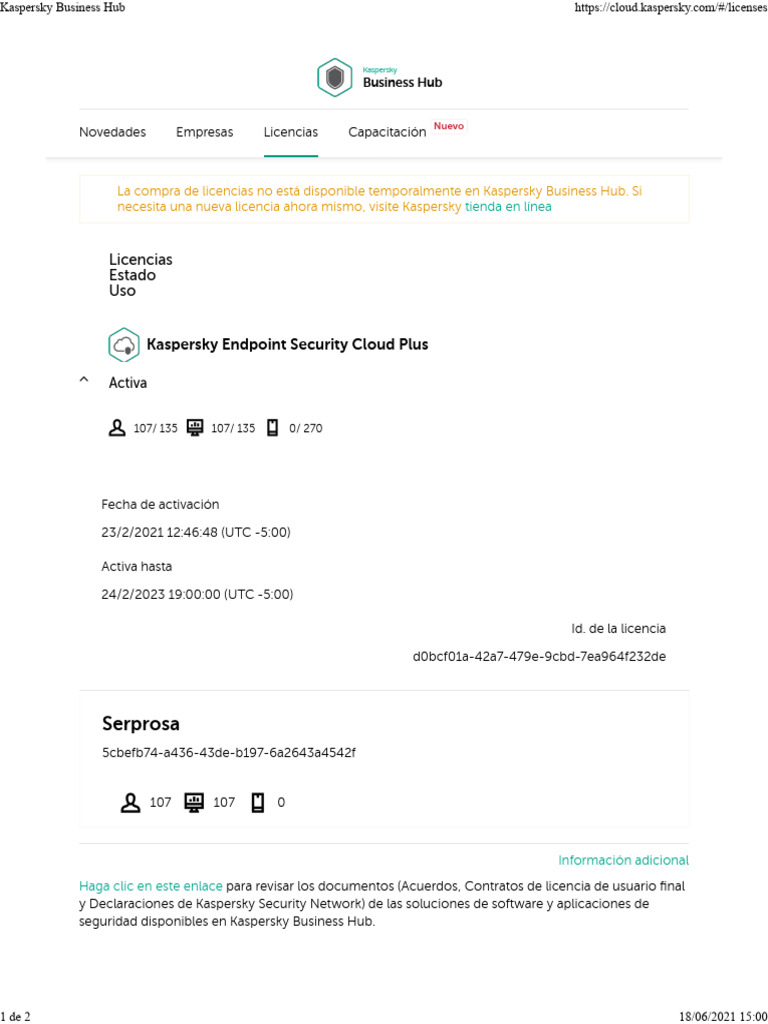 Kaspersky Business Serprosa | PDF