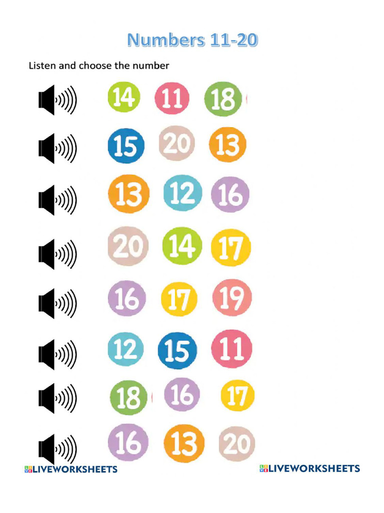 Numbers 11-20 | PDF
