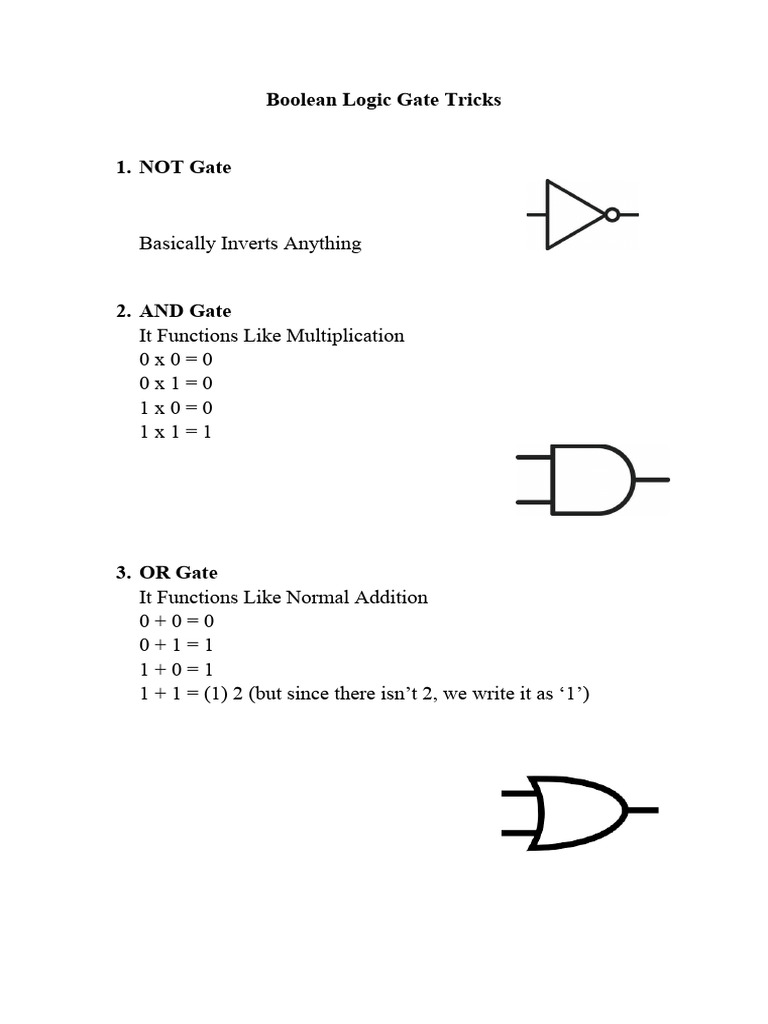 Boolean Logic Gate Tricks Pdf
