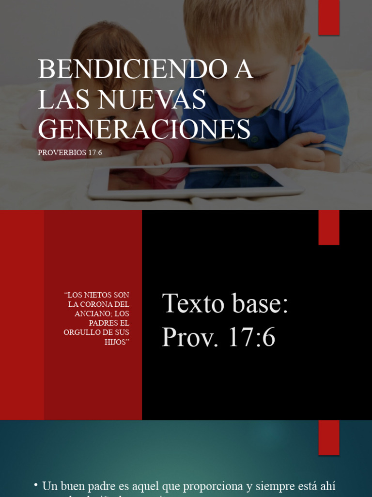BENDICIENDO A LAS NUEVAS GENERACIONES | PDF | Biblia | Creencia ...