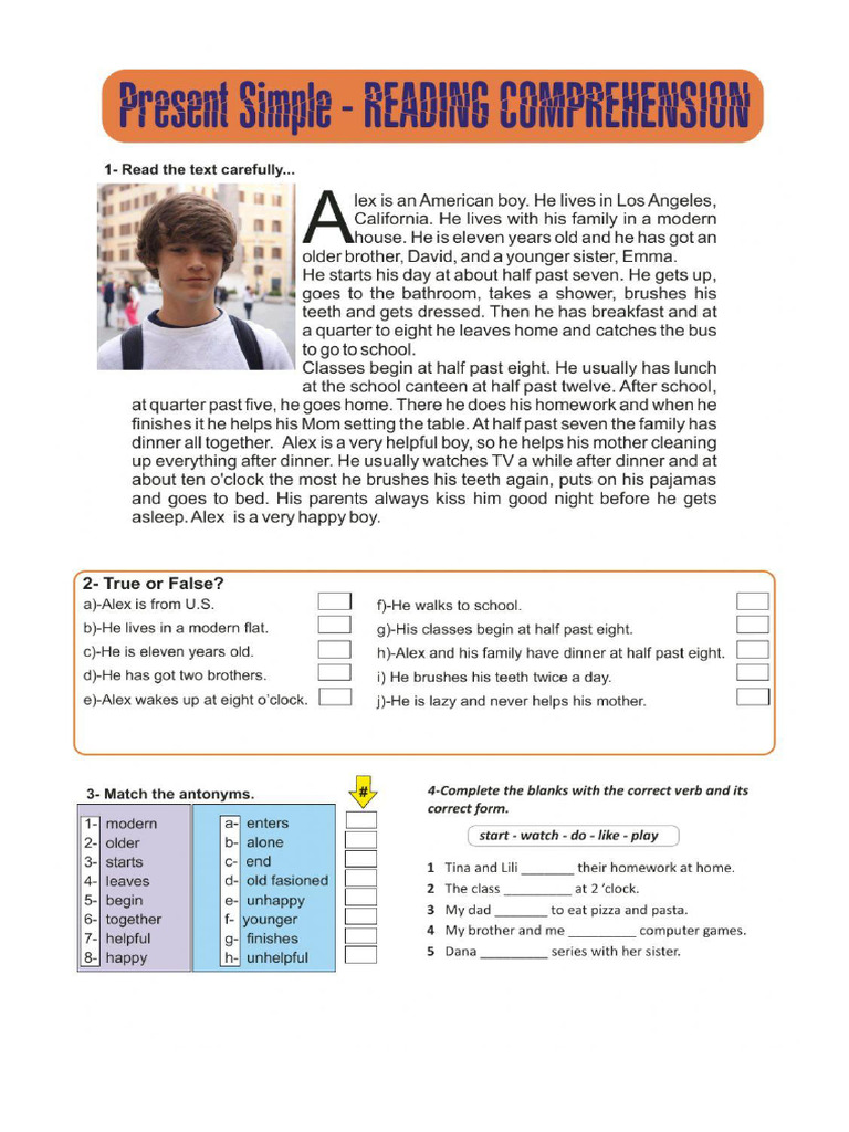 Present Simple - Reading | PDF