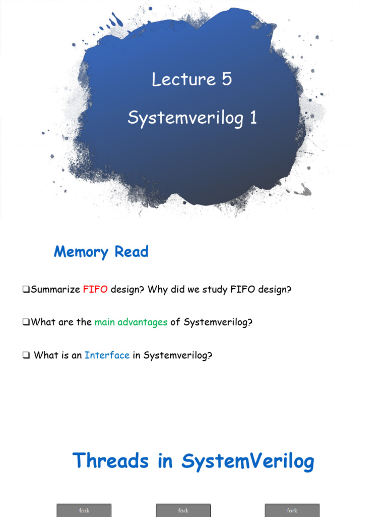 SystemVerilog Fork and Join Concepts | PDF | Thread (Computing) | Operating System Technology