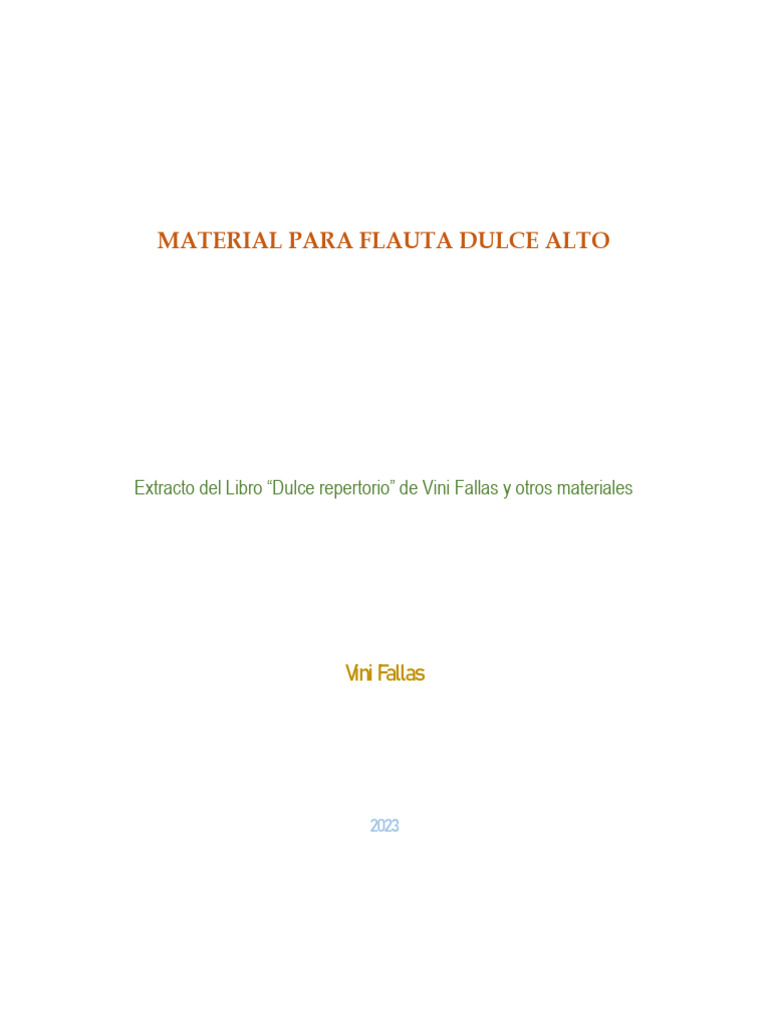 Material Flauta Dulce Alto Uli | PDF