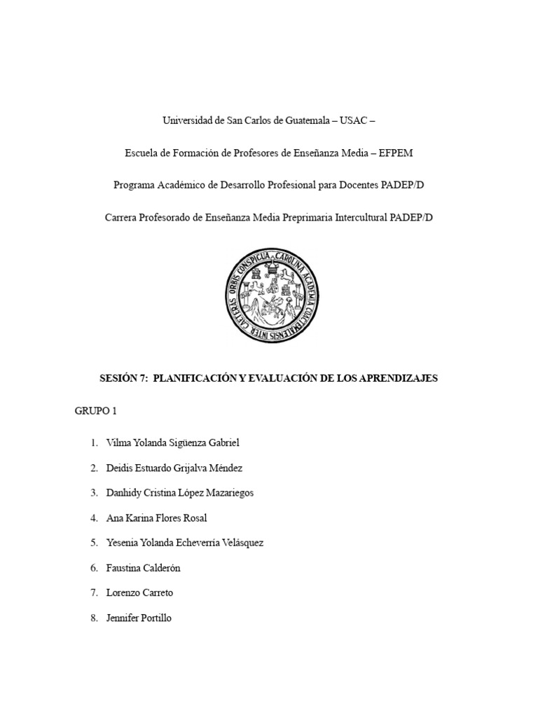 SECION 7 Secuencia Didáctica Grupal GRUPO 1 | PDF | Crecimiento ...