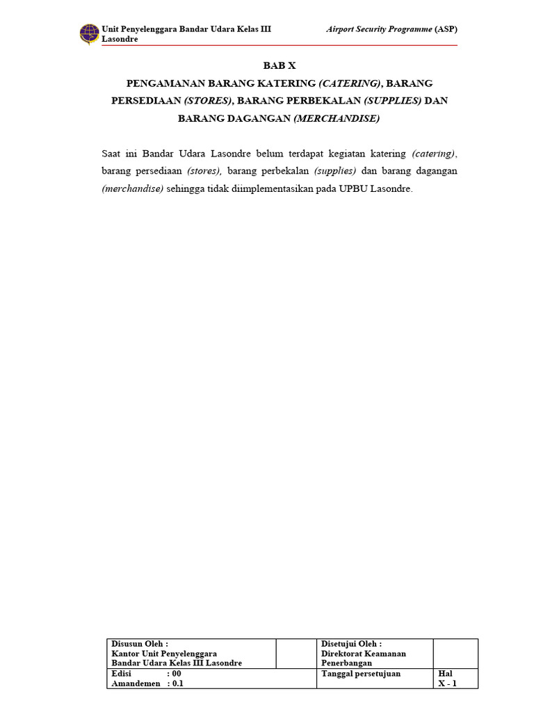 Bab X Pengamanan Barang Katering, Persediaan, Perbekalan Dan Dagangan | PDF