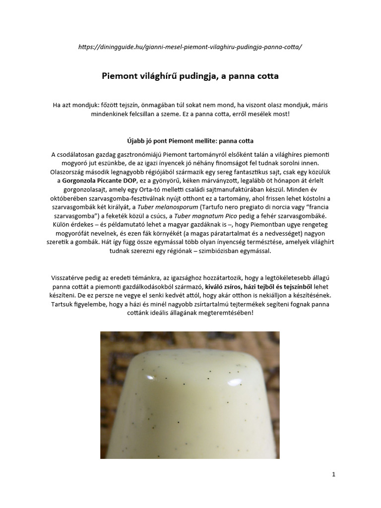 Panna Cotta Receptek | PDF