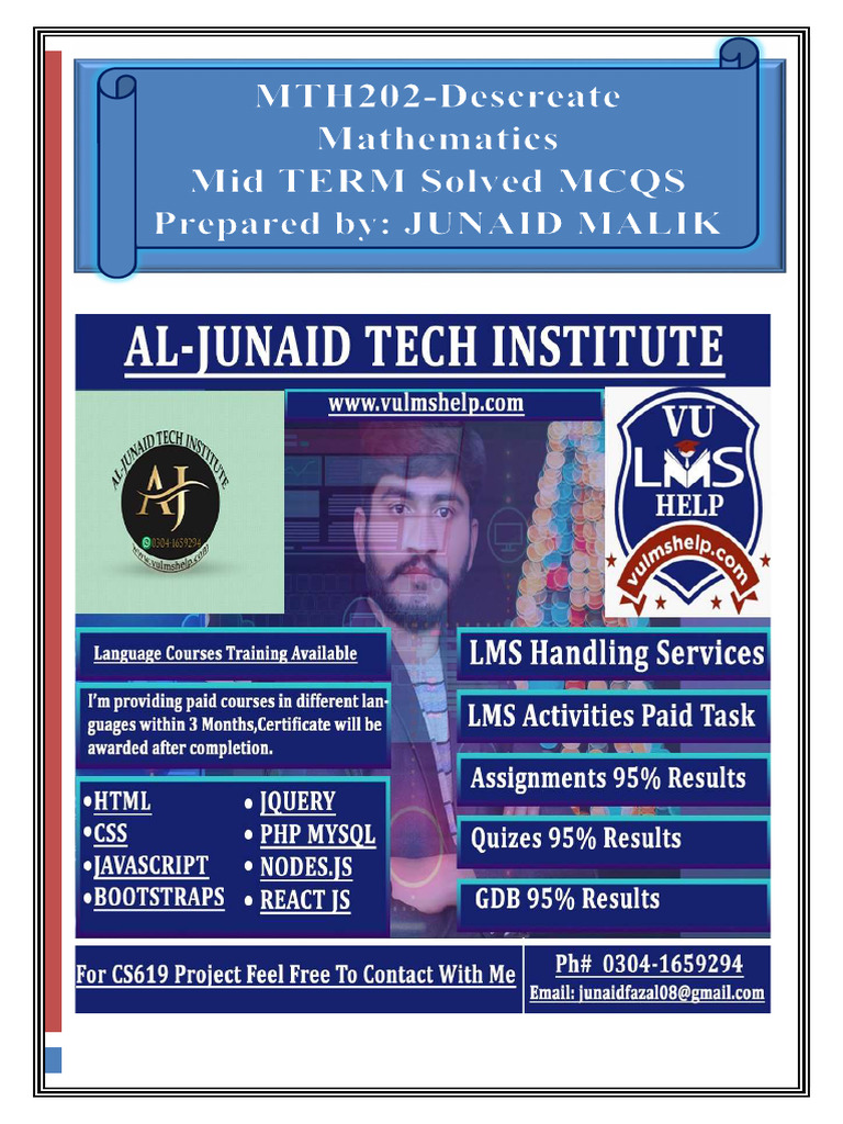 MTH202 MIDTERM SOLVED MCQS by JUNAID | PDF | Set (Mathematics ... MTH202 MIDTERM SOLVED MCQS by JUNAID | PDF | Set (Mathematics ...