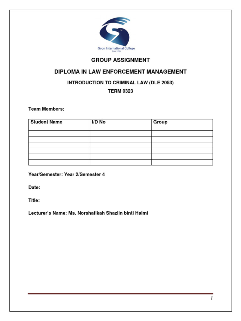 DLE 2053 Assignment Grouping | PDF | Criminal Law | Common Law