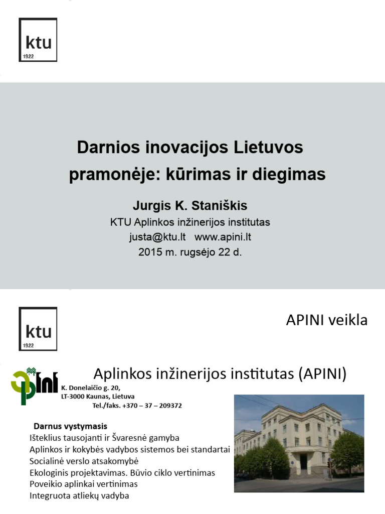 Prez-2.-KTU Staniskis 2015 09 22 Final | PDF