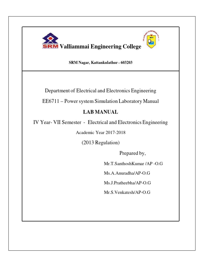 Power System Simulation Laboratory PDF | PDF | Ac Power | Electric Power Transmission
