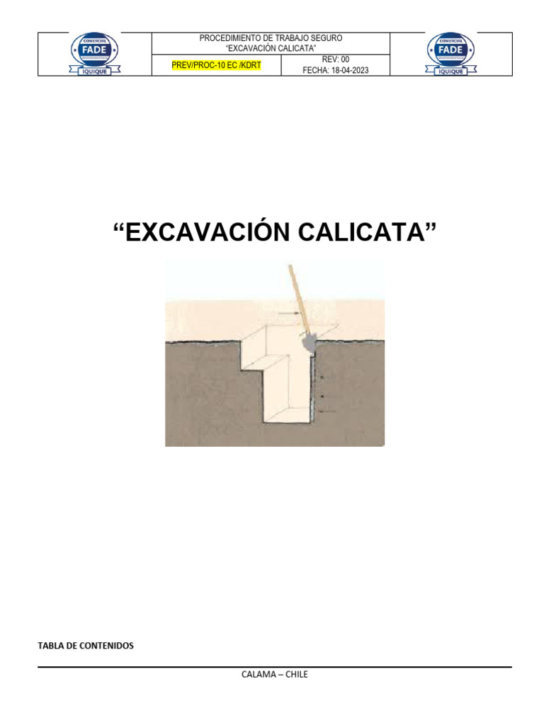 Calicata PTS | PDF | Seguridad y salud ocupacional