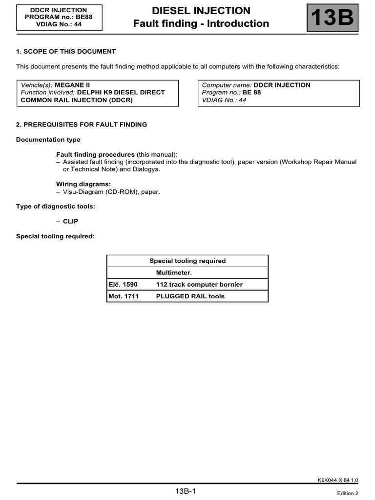 13B-Renault DCCR Diesel Injection - Diagnostics | PDF | Fuel Injection ...