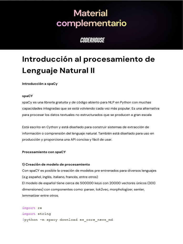 Parte 1 - Clase 28 - Introducción al Procesamiento de Lenguaje Natural ...