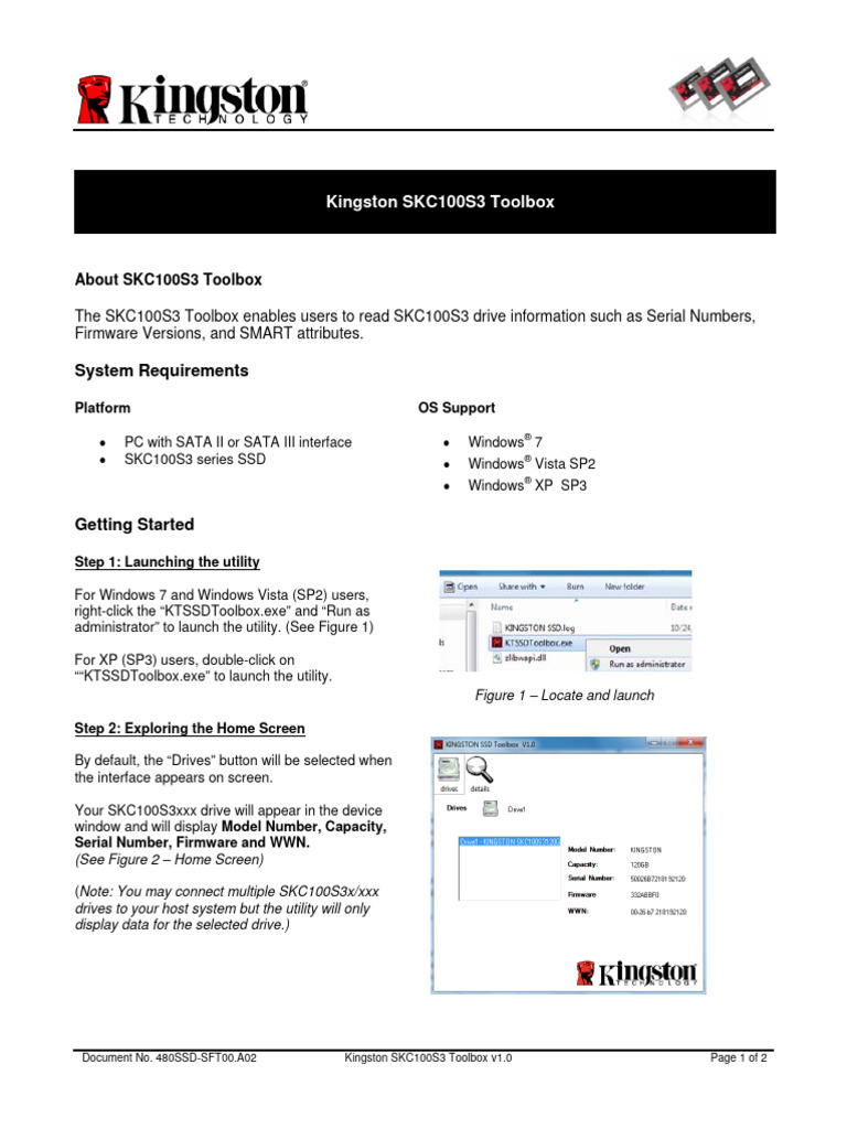 Kingston SKC100 Tool Box - Quick Start | PDF | Microsoft Windows | Computing Platforms