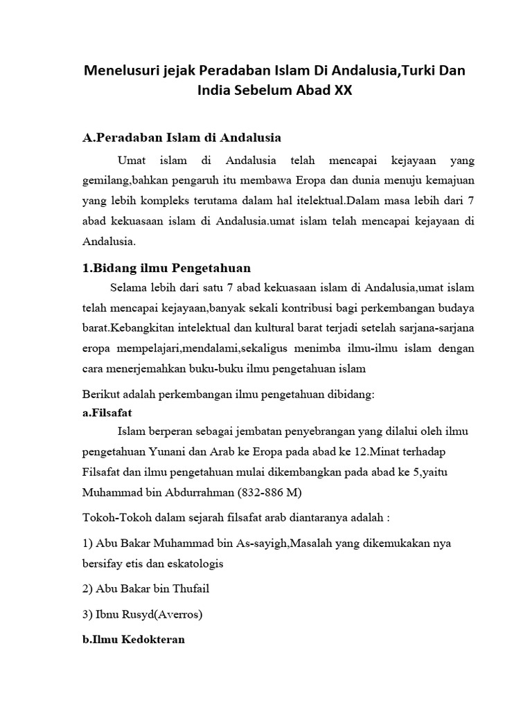 Menelusuri Jejak Peradaban Islam Di Andalusia | PDF Menelusuri Jejak Peradaban Islam Di Andalusia | PDF