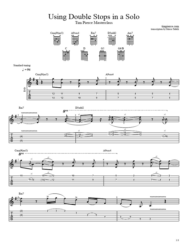 Double Stops for Guitar Solos Guide | PDF