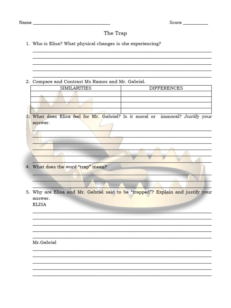 Worksheet - The Trap | PDF