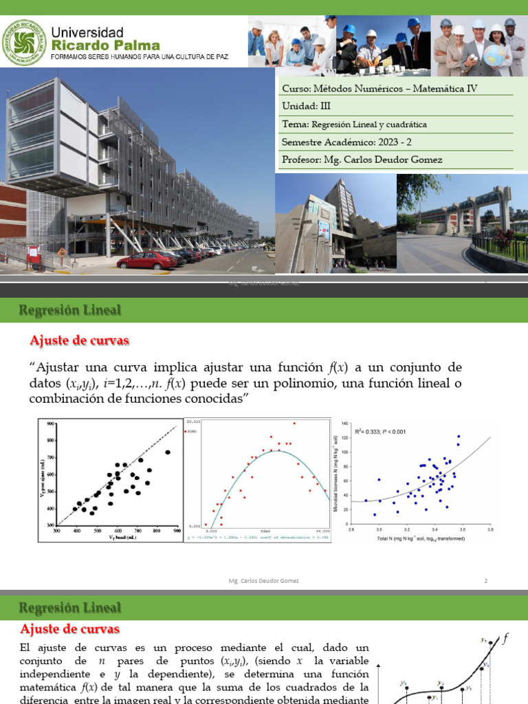RegresiÃ N Lineal y Cuadratica - 2023 - 2 | PDF | Regresión lineal ...