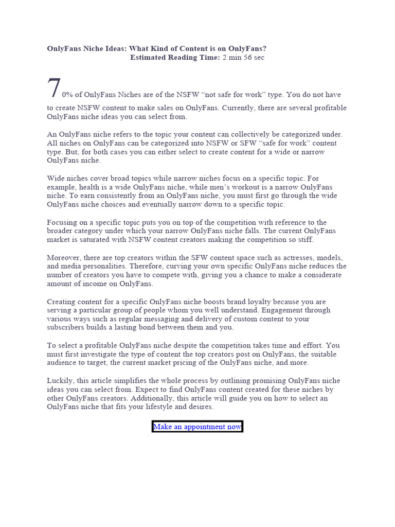 Formation - OnlyFans Niche Ideas - What Kind of Content Is On OnlyFans | PDF | Bdsm | Dominance ...