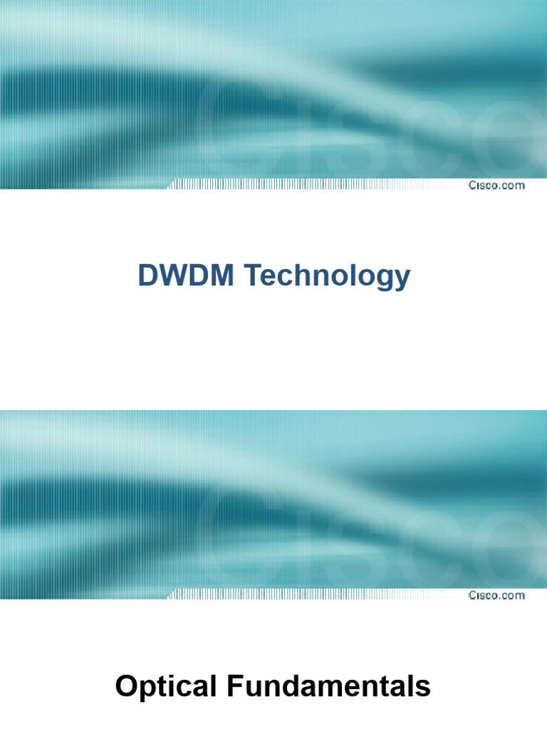 DWDM Technology and Optical Fundamentals | PDF | Wavelength Division ...