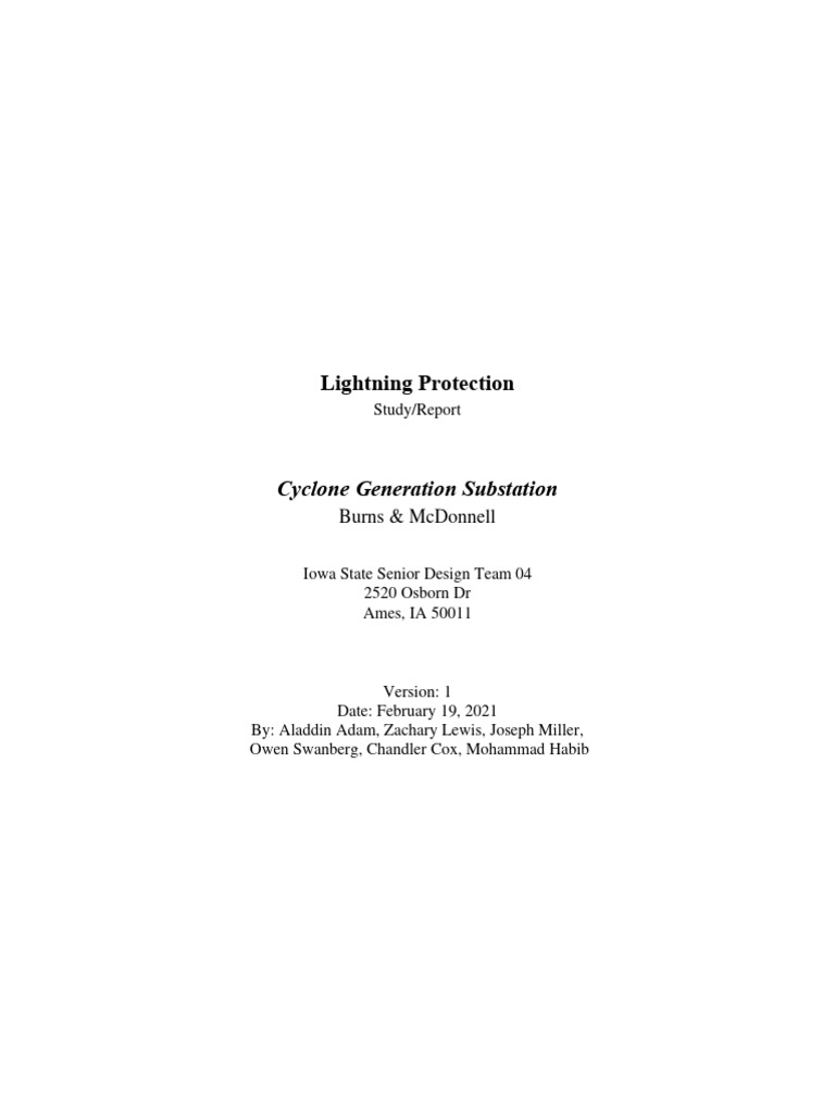 Lightning Protection Study Report | PDF | Insulator (Electricity ...