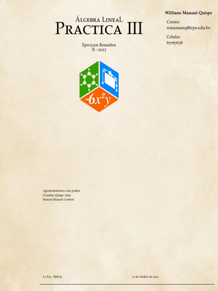 Wprac3 AlgLin | PDF | Espacio vectorial | Escalar (Matemáticas)