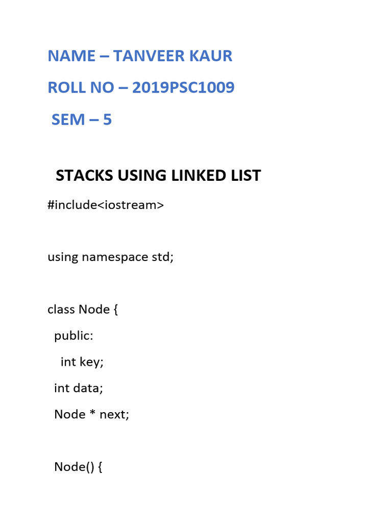 Stacks and Queues Using Linked List | PDF | Queue (Abstract Data Type ...
