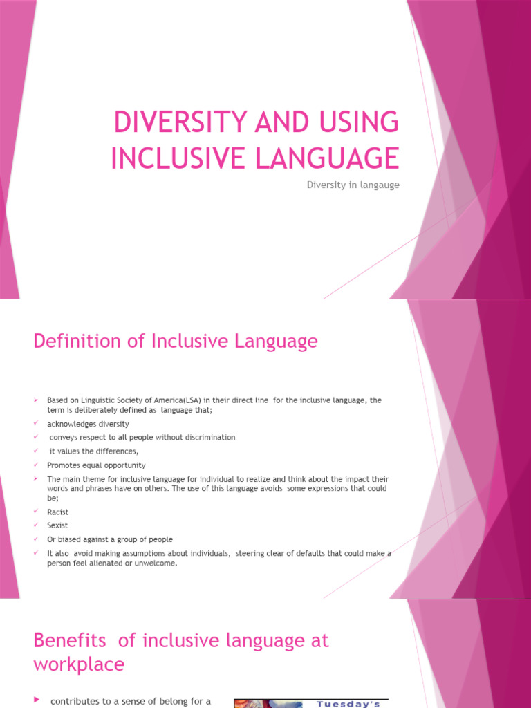Inclusive Language for Workplace Diversity | PDF | Sexism | Disability