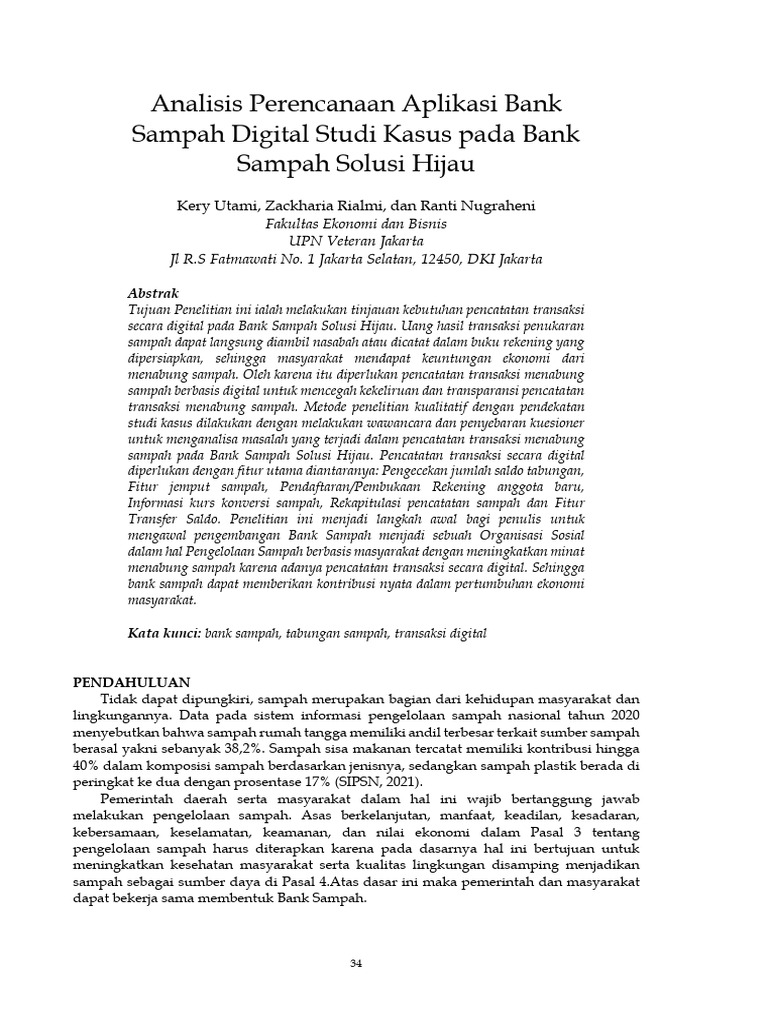 Aplikasi Bank Sampah | PDF