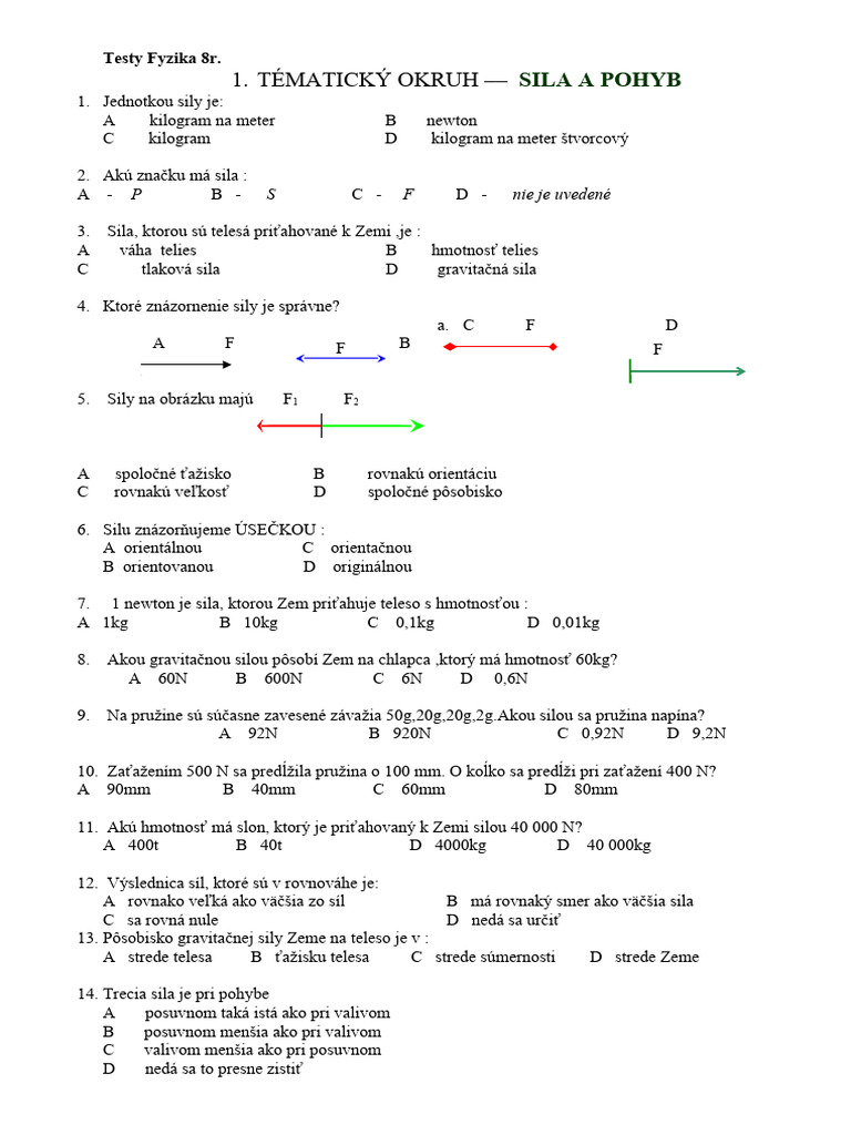 Fyz8 SILA TLAK 2 | PDF