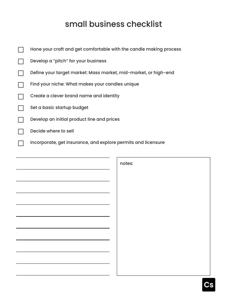 Small Business Checklist Cs | PDF